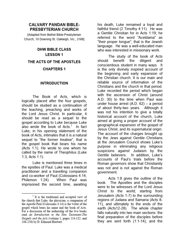 DHW Acts-1 | PDF | Acts Of The Apostles | Jesus