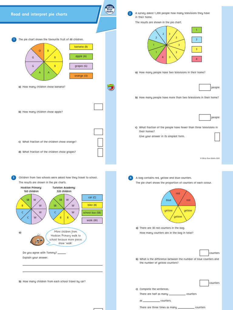 Lesson 3 Read and Interpret Pie Charts 2020 | PDF | Fruit