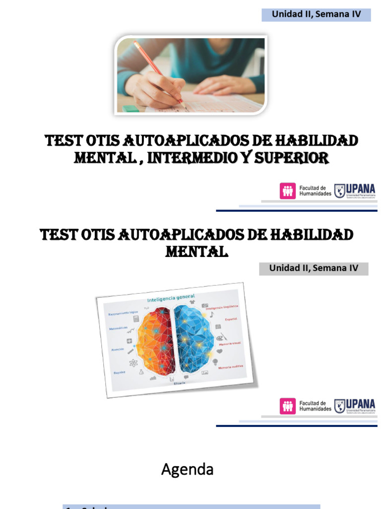 Unidad II Semana IV Test Otis Intermedio y Superior | PDF | Crecimiento ...