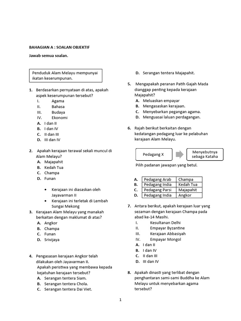 Exam PPT Sejarah F2 2022 | PDF