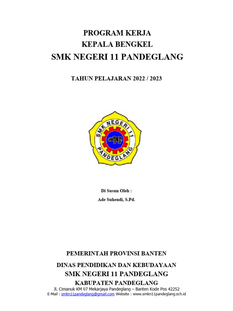 Contoh Program Kerja Kepala Bengkel | PDF