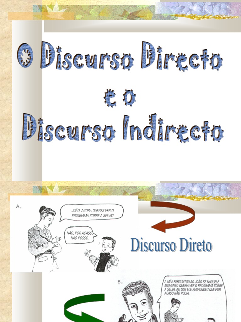 O Discurso Directo e Indirecto | Pronome | Idiomas