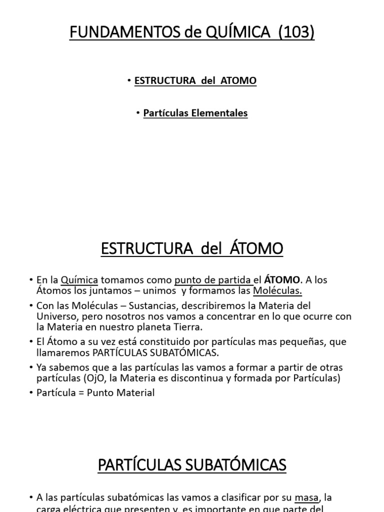 Fis - Quim.3º5 Estructura Atómica (Repaso) | PDF | Átomos | Química
