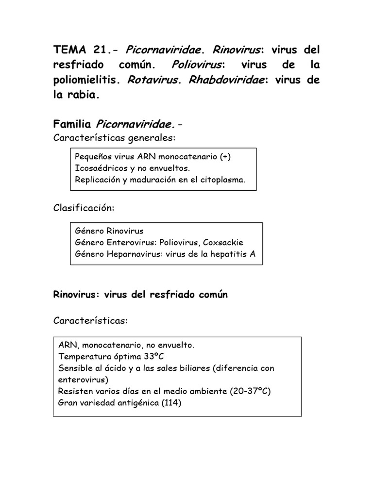 Tema 21 | PDF | Rabia | Virus