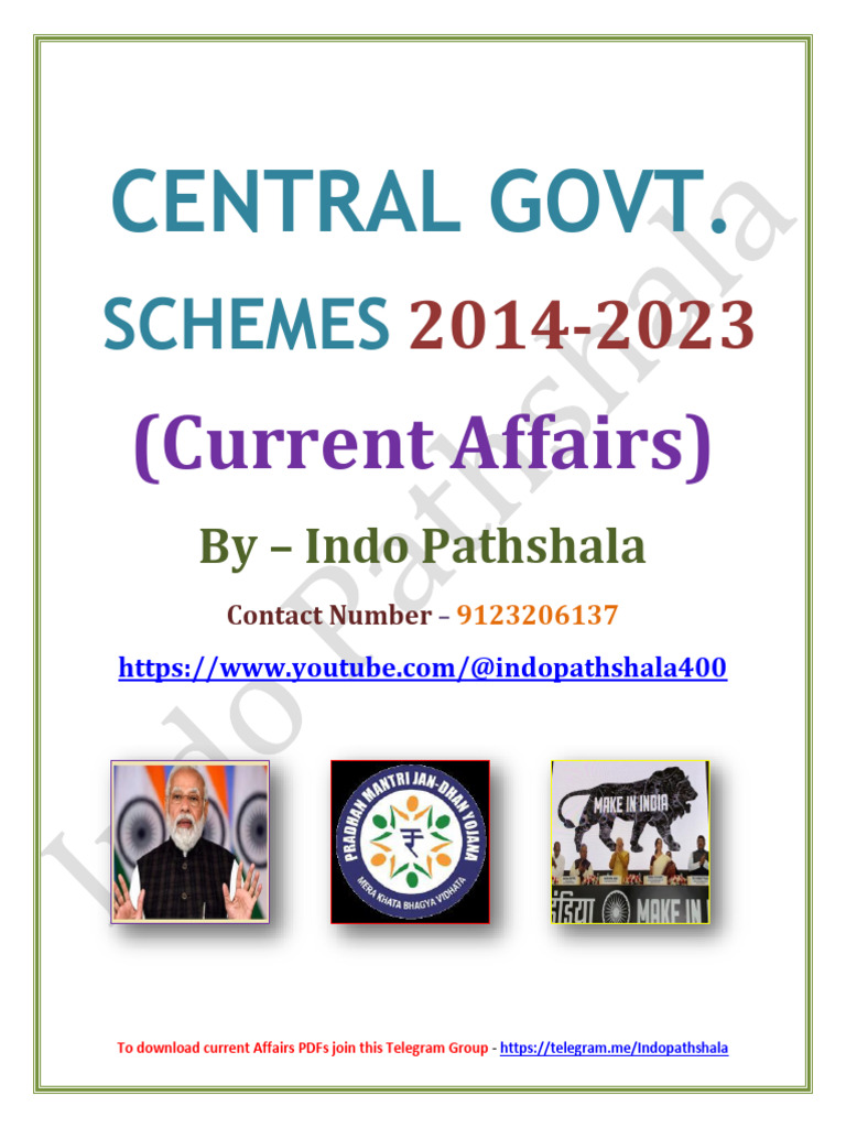 Central Govt Scheme (2014-23) - 1 | PDF | Government Of India