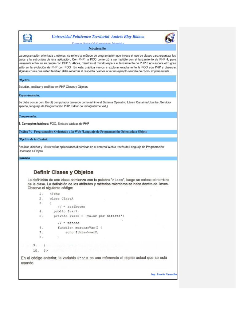 Guiapoophp 201117223426 | PDF | Clase (Programación informática) | Objeto (informática)