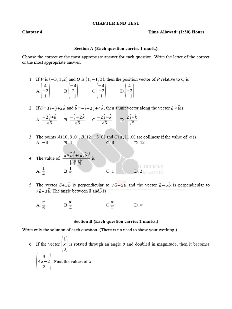 CH4 Cet | PDF | Euclidean Vector | Equations