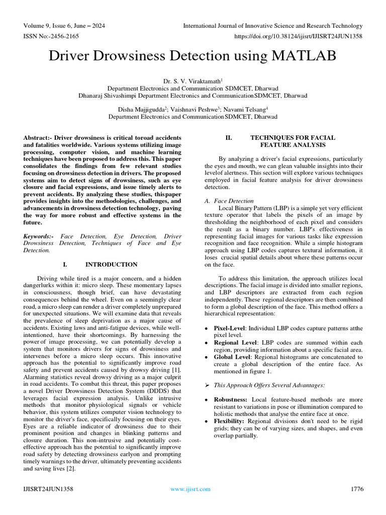 Driver Drowsiness Detection using MATLAB | PDF | Power Supply Driver Drowsiness Detection using MATLAB | PDF | Power Supply