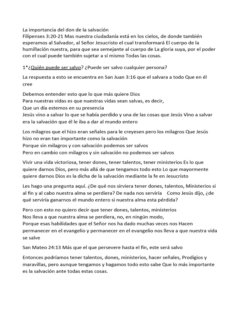 La Salvacion | PDF | Salvación | Cristo (título)