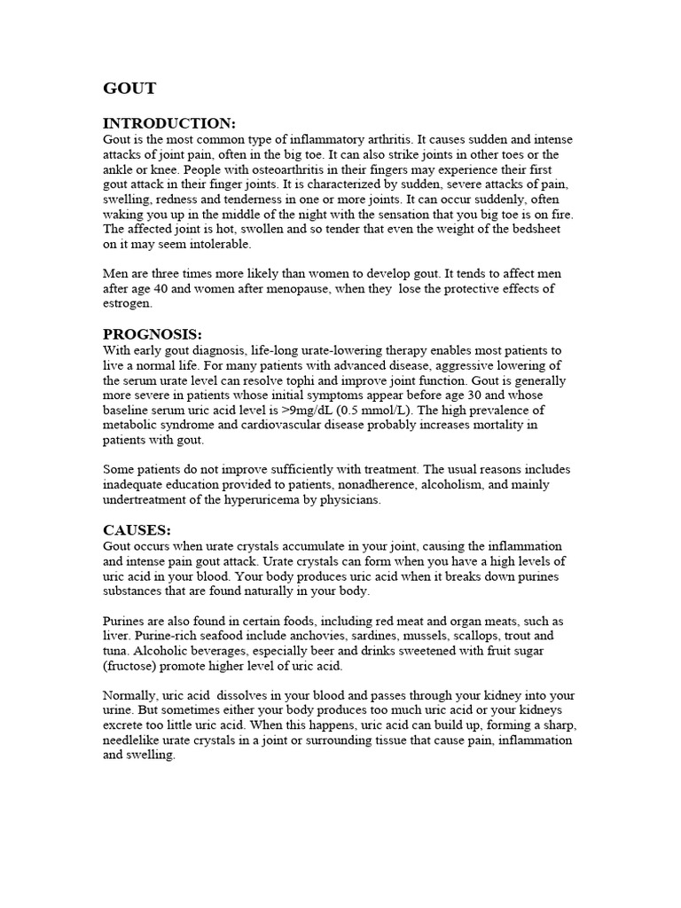 GOUT | Download Free PDF | Gout | Medicine