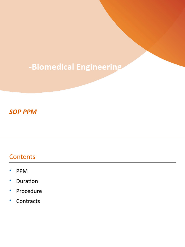 Biomedical Equipment PPM SOP Guide | PDF
