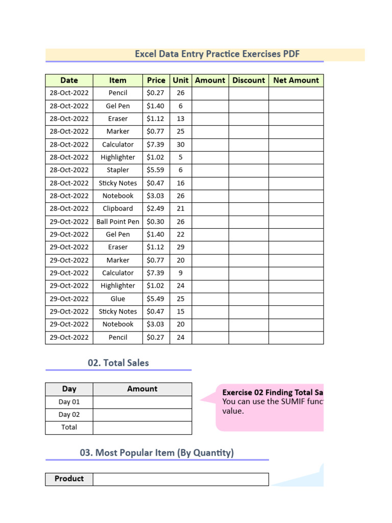 Practice-Exercise-for-Data-Entry | Download Free PDF | Revenue | Taxes