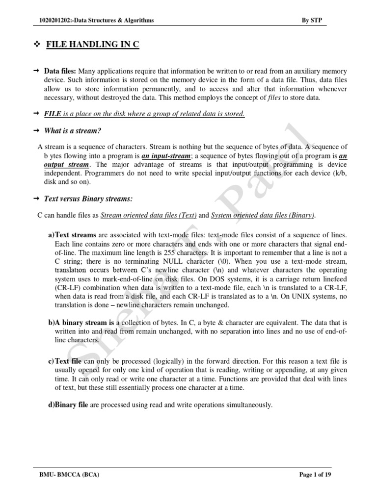Unit-2 FILE - HANDLING - C | PDF | Computer File | Pointer (Computer ... Unit-2 FILE - HANDLING - C | PDF | Computer File | Pointer (Computer ...