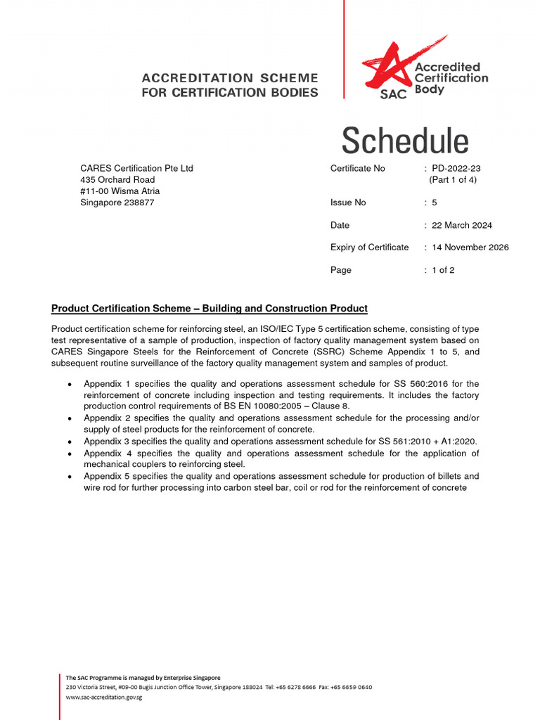 Reinforcing Steel Certification Overview | PDF | Production And ...