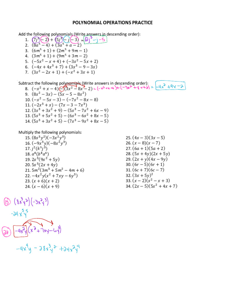 Add - Sub.mult - Polynomials 1 | PDF | Computer Programming | Mathematics