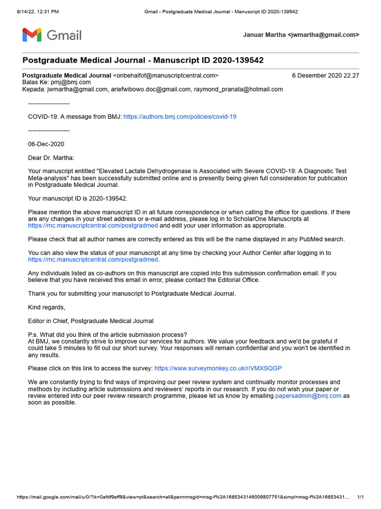 Prognostic Value of Elevated Lactate Dehydrogenase | PDF | Open Access ...