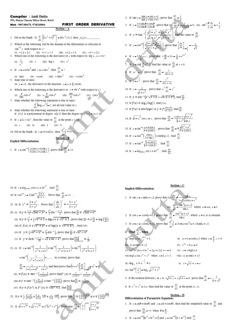1st Order Derivetive | PDF | Mathematical Objects | Numerical Analysis