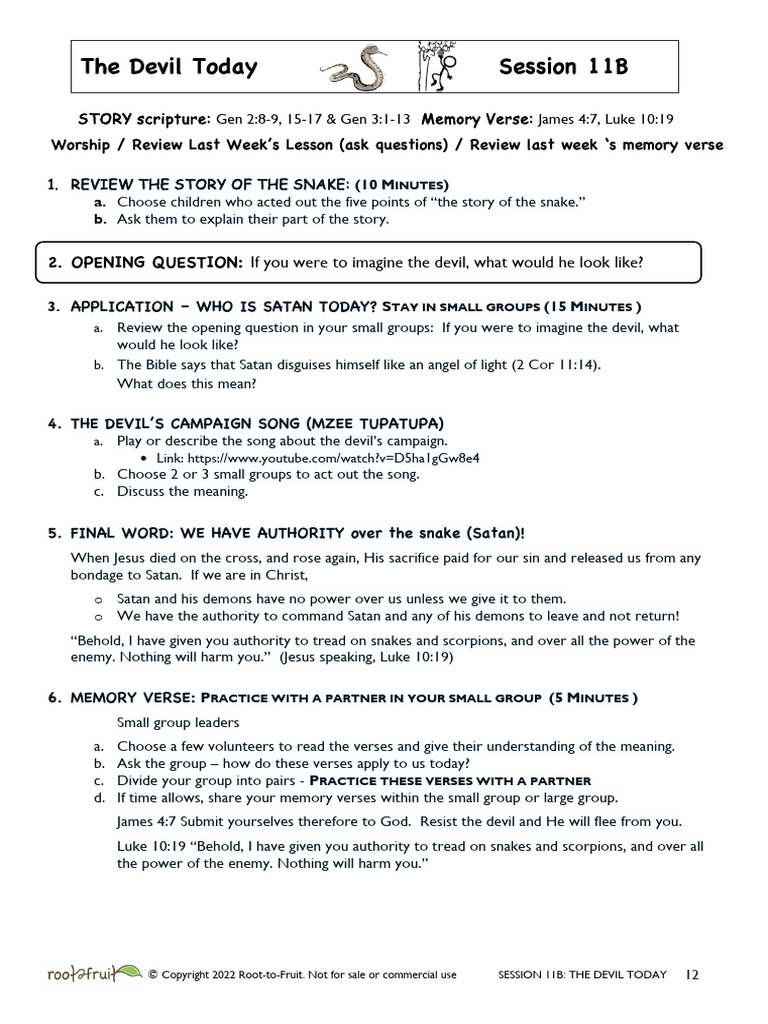 11B The Devil Today Lesson | PDF | Satan | Jesus