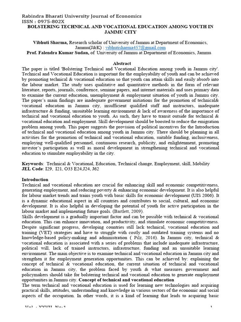 Revised Paper Eco 2# Dox | PDF | Vocational Education | Labour Economics