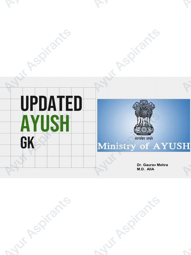 Ayush GK Part 1 and 2 Ayur Aspirants 0 | PDF