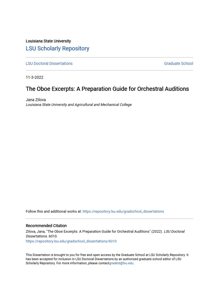 The Oboe Excerpts - A Preparation Guide For Orchestral Auditions | PDF ...