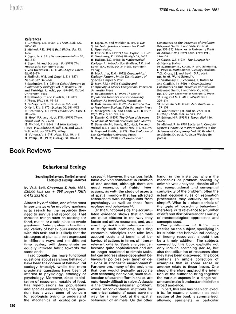 Behavioural Ecology | PDF | Ethology | Ecology