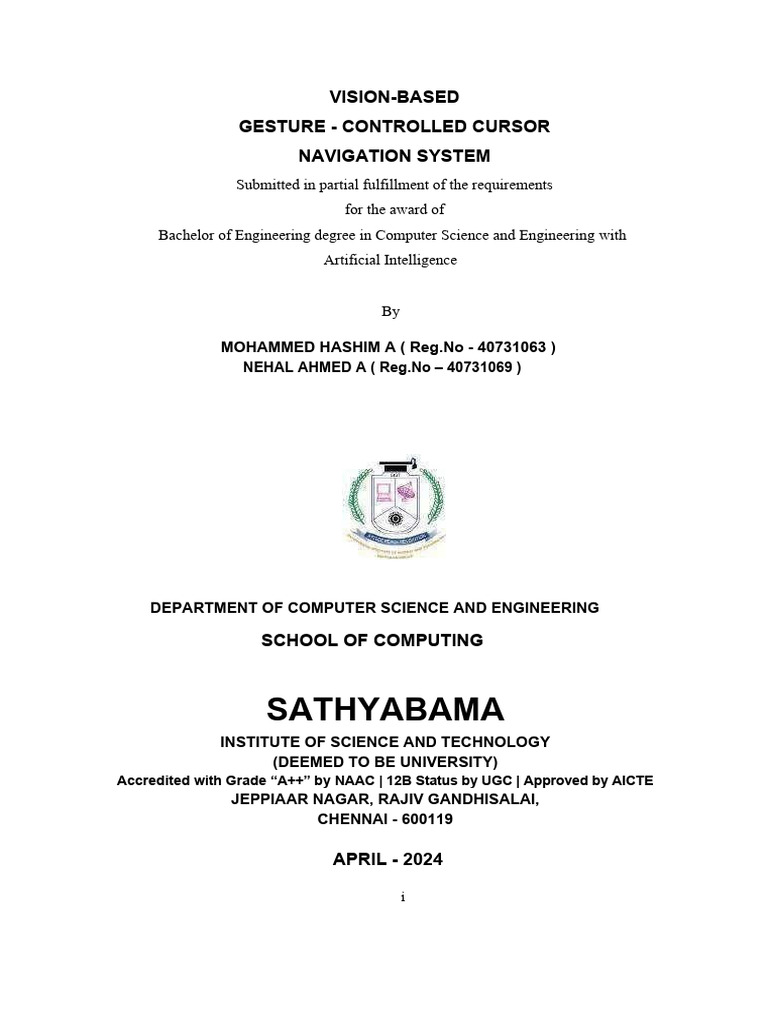 Final Yr Report | PDF | Computer Vision | Usability
