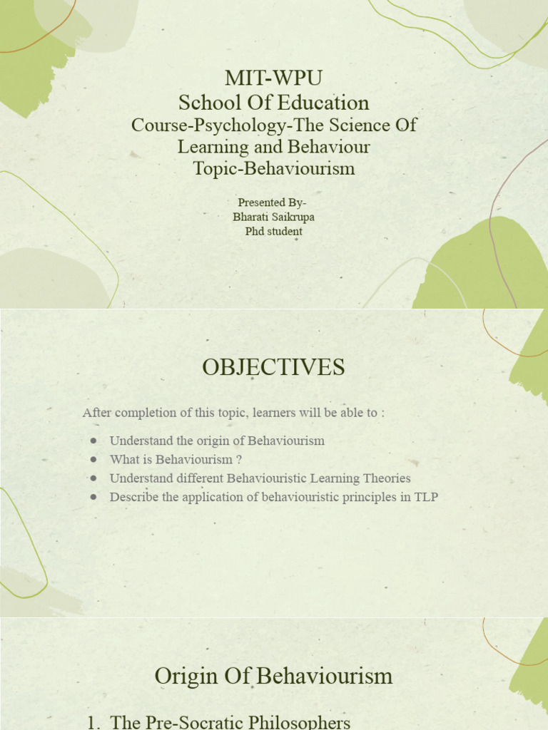 Behaviourism - Pavlov S Classical Conditioning (Educational Psychology ...