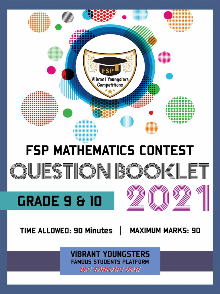 FSP Math Contest 2021 Grade 9 10 | PDF | Home & Garden