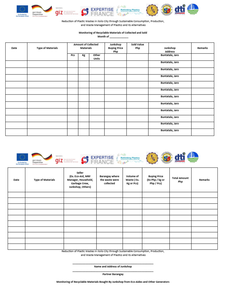 MRF Form | PDF | Waste Management | Waste