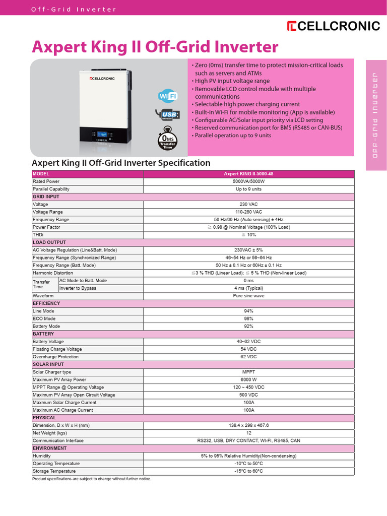 Axpert - King II | PDF | Power Inverter | Manufactured Goods