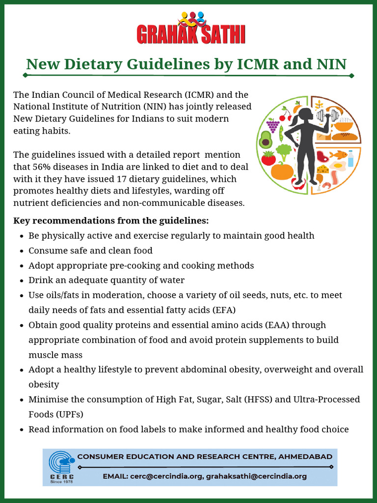 New Dietary Guidelines by ICMR and NIN | PDF