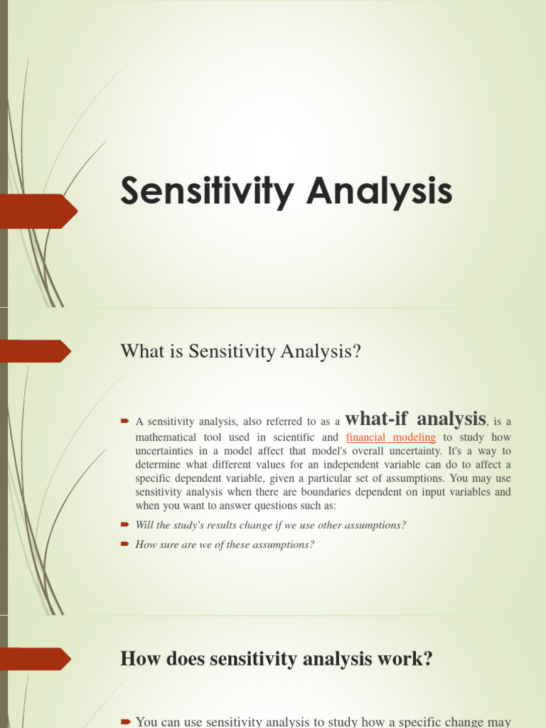 Sensitivity Analysis | PDF | Sensitivity Analysis | Interest