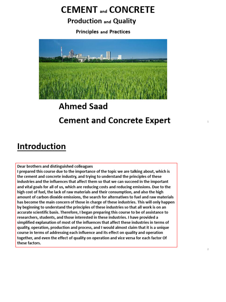 CEMENT and CONCRETE-1 | PDF | Cement | Minerals