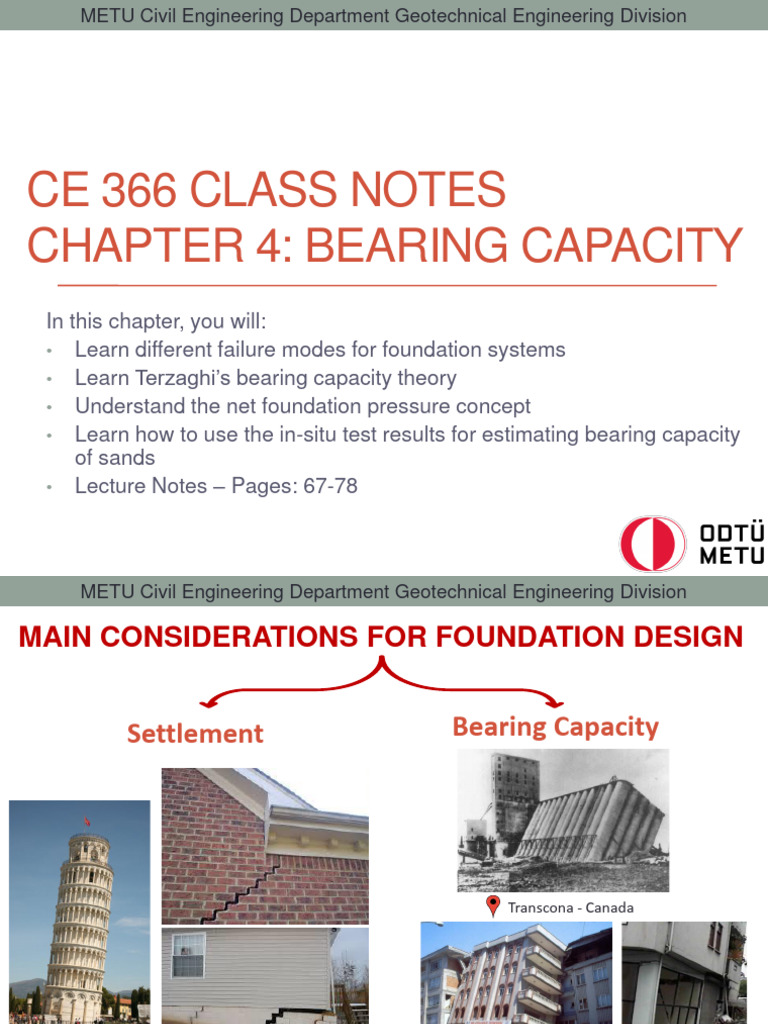 CE366 Chapter 4 Bearing Capacity Section 2 | PDF | Geotechnical Engineering | Continuum Mechanics