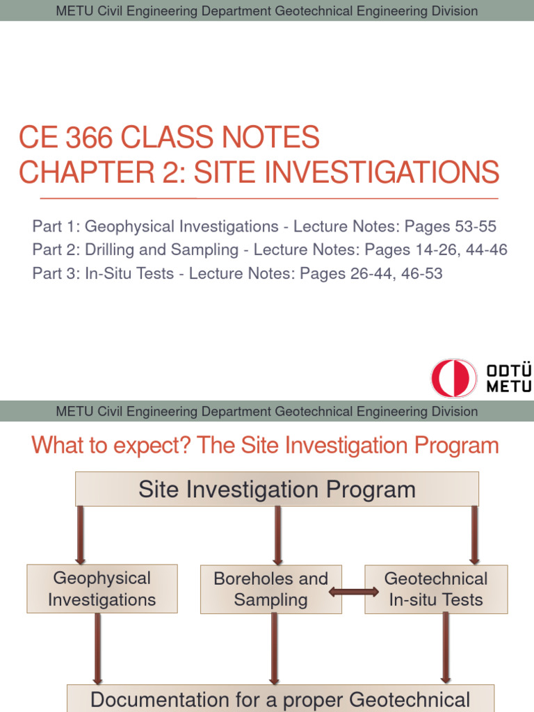 CE366 Chapter 2 Site Investigations Section 2 | PDF | Geotechnical Engineering | Applied And ...