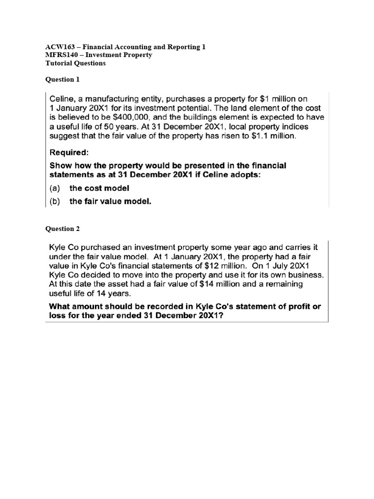 Financial Accounting & Reporting Tutorial | PDF