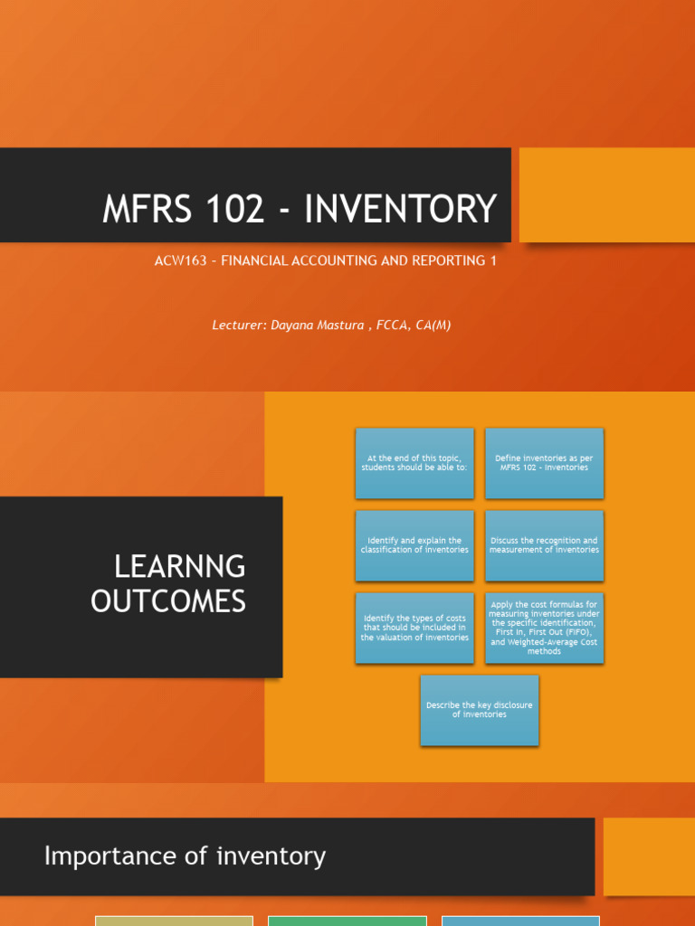 MFRS 102: Inventory Essentials for Students | PDF | Inventory | Value ...