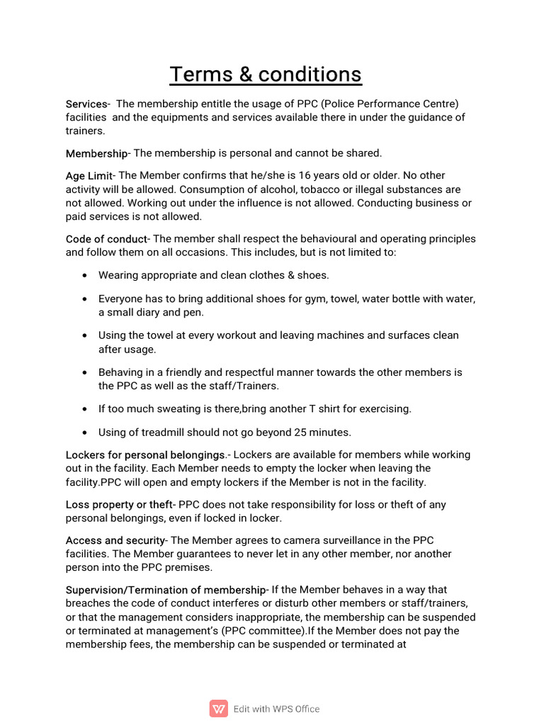 Terms and Condtions PPC | PDF