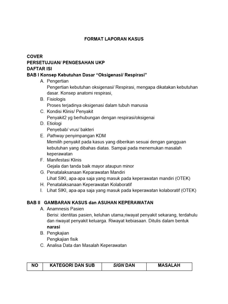 Format Laporan Kasus | PDF