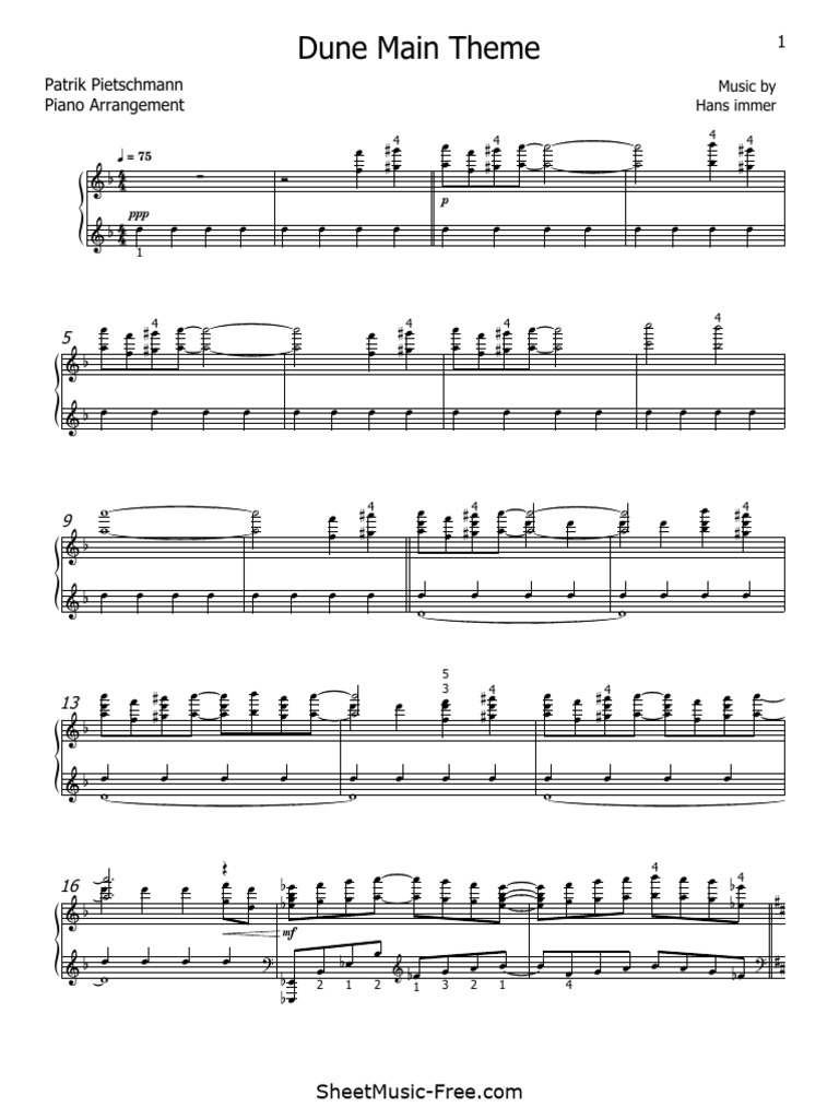 Dune Main Theme: Music by Hans Immer | PDF | Musical Compositions
