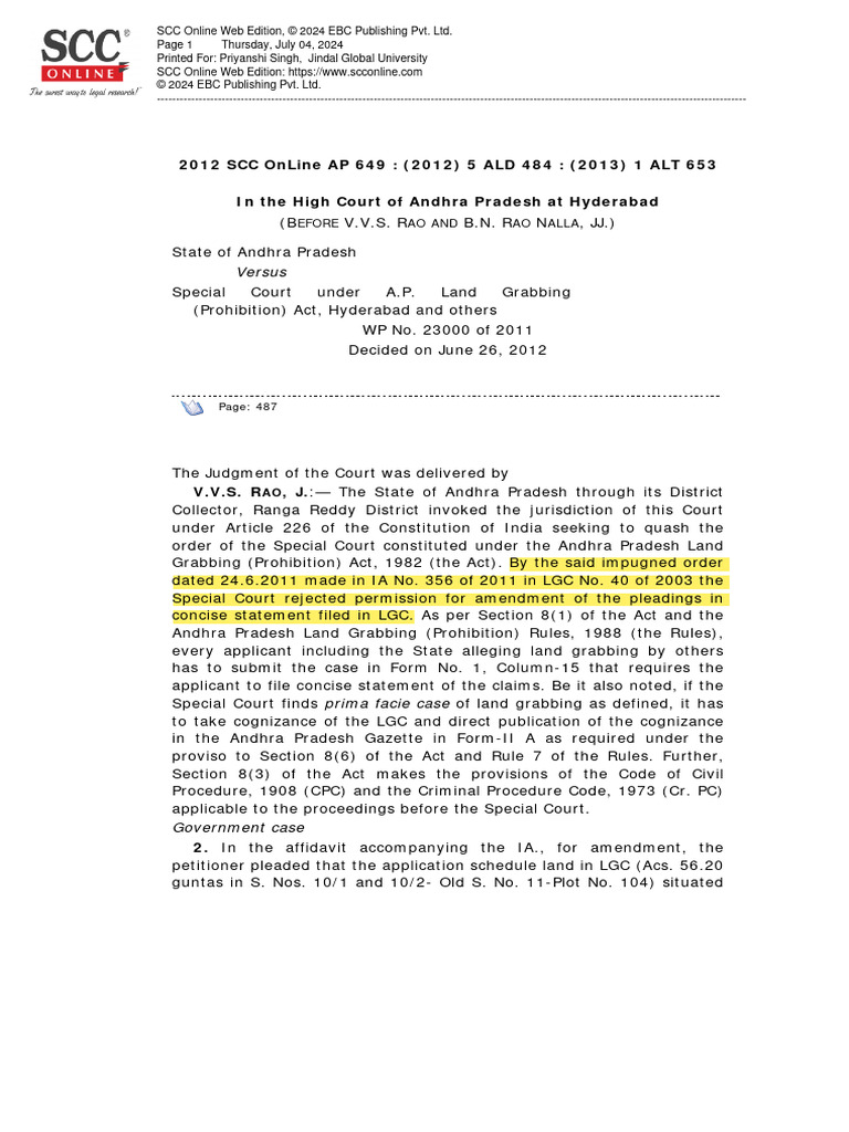 State of AP Vs Special Court AP | PDF | Certiorari | Appeal