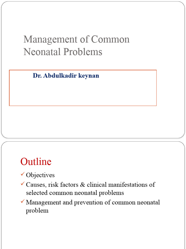 common neonatal problams.pptx dr | PDF | Clinical Medicine | Diseases ...