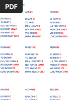 Tabella Dei Verbi Regolari in Are | PDF