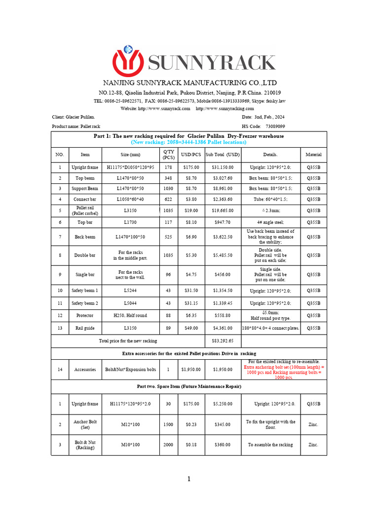 Racking System | PDF | Pallet