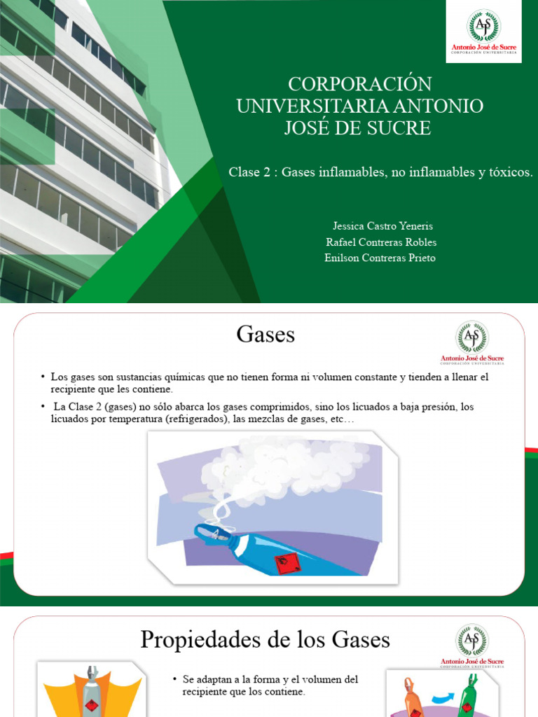 Clasificación y Propiedades de Gases | PDF | Gases | Oxígeno
