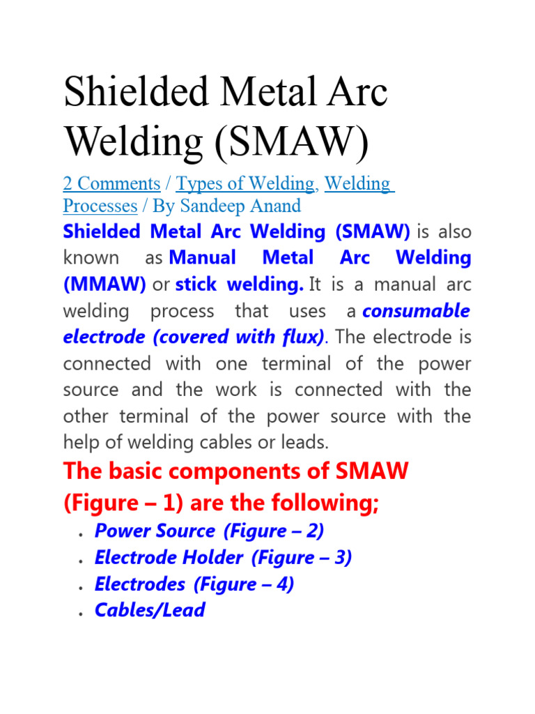 Shielded Metal Arc Welding | PDF | Construction | Welding