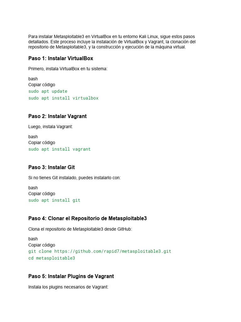 Instalar Metasploitable3 en VirtualBox | PDF | Software Unix | Software ...
