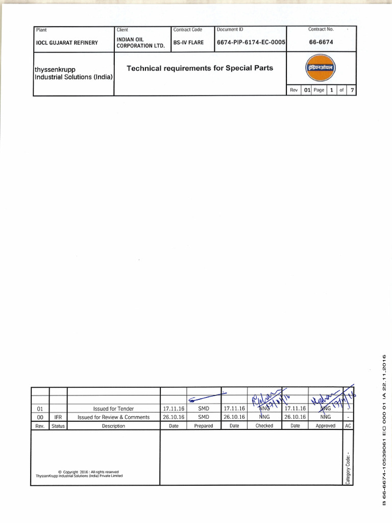 Technical Requirements For Special Parts | PDF | Specification (Technical Standard) | Steel
