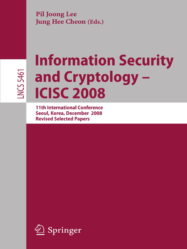 978 3 642 00730 9 | PDF | Cryptography | Secure Communication